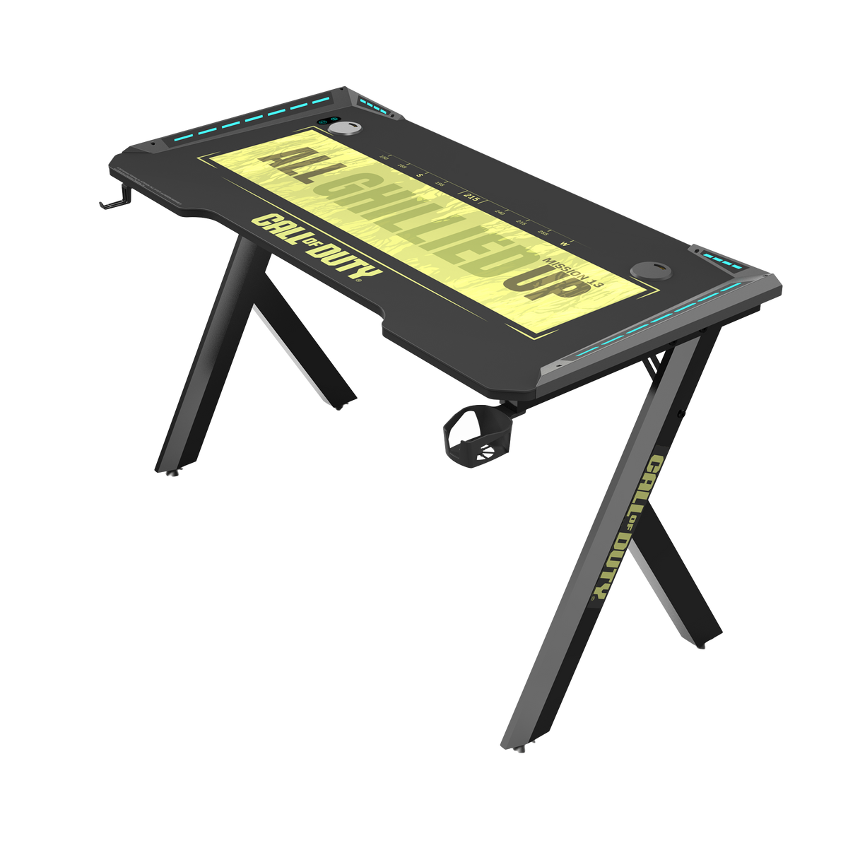 Hawksbill RGB Gaming Desk – Black/Green | PC Doctor